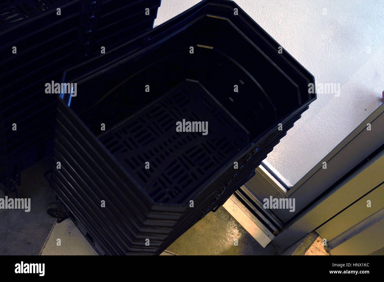 Stack of shopping baskets Stock Photo - Alamy