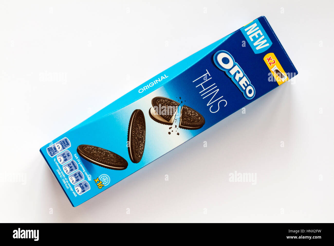 Box of new Oreo thins original isolated on white background Stock Photo ...