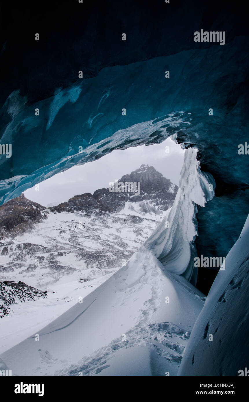 From inside a glacial ice cave in the Canadian rockies Stock Photo - Alamy