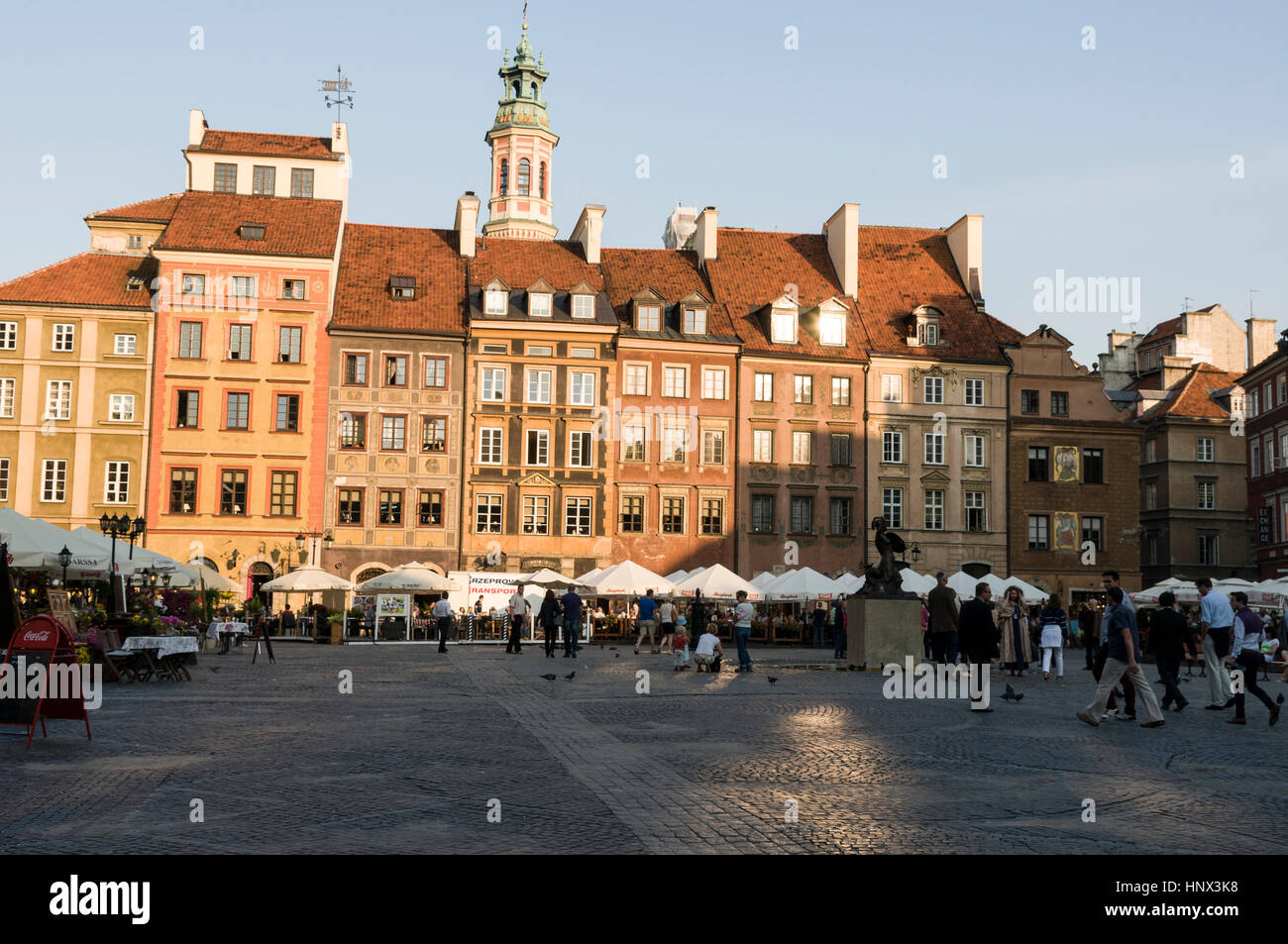 Warsaw's Old Town Market Place is a main square surrounded with ...