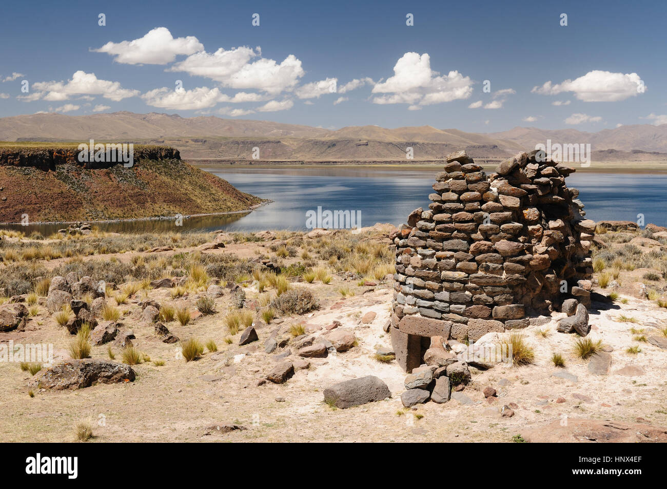 Peru – Inca prehistoric ruins in Sillustani near Puno, Titicaca lake ...