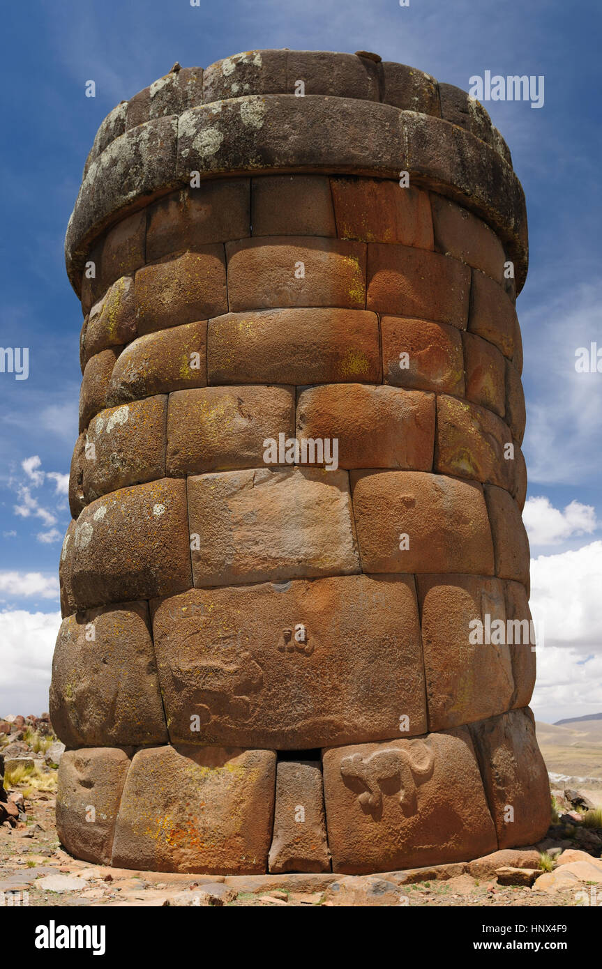 Peru – Inca prehistoric ruins in Cutimbo near Puno, Titicaca lake area ...