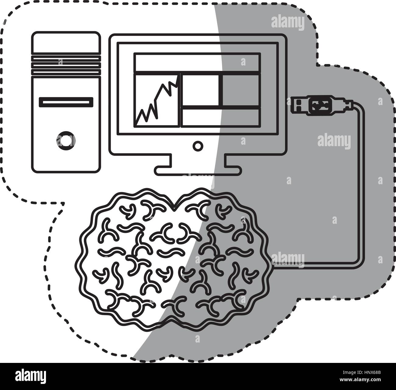 brain hosting data icon stock, vector illustration image desing Stock ...