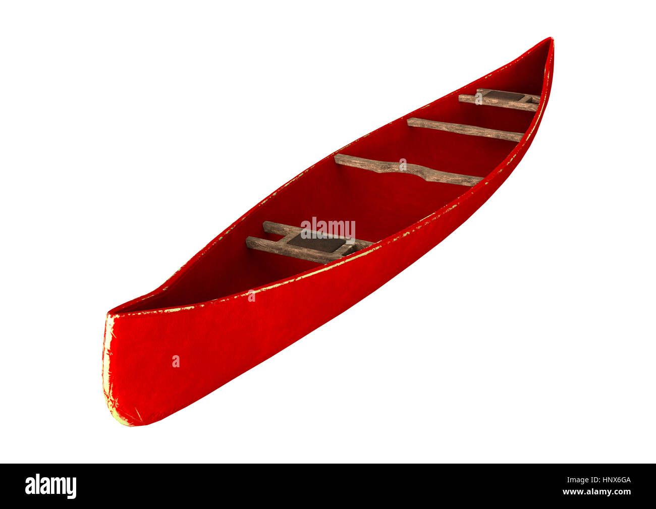 3D rendering of a red canoe isolated on white background Stock Photo ...