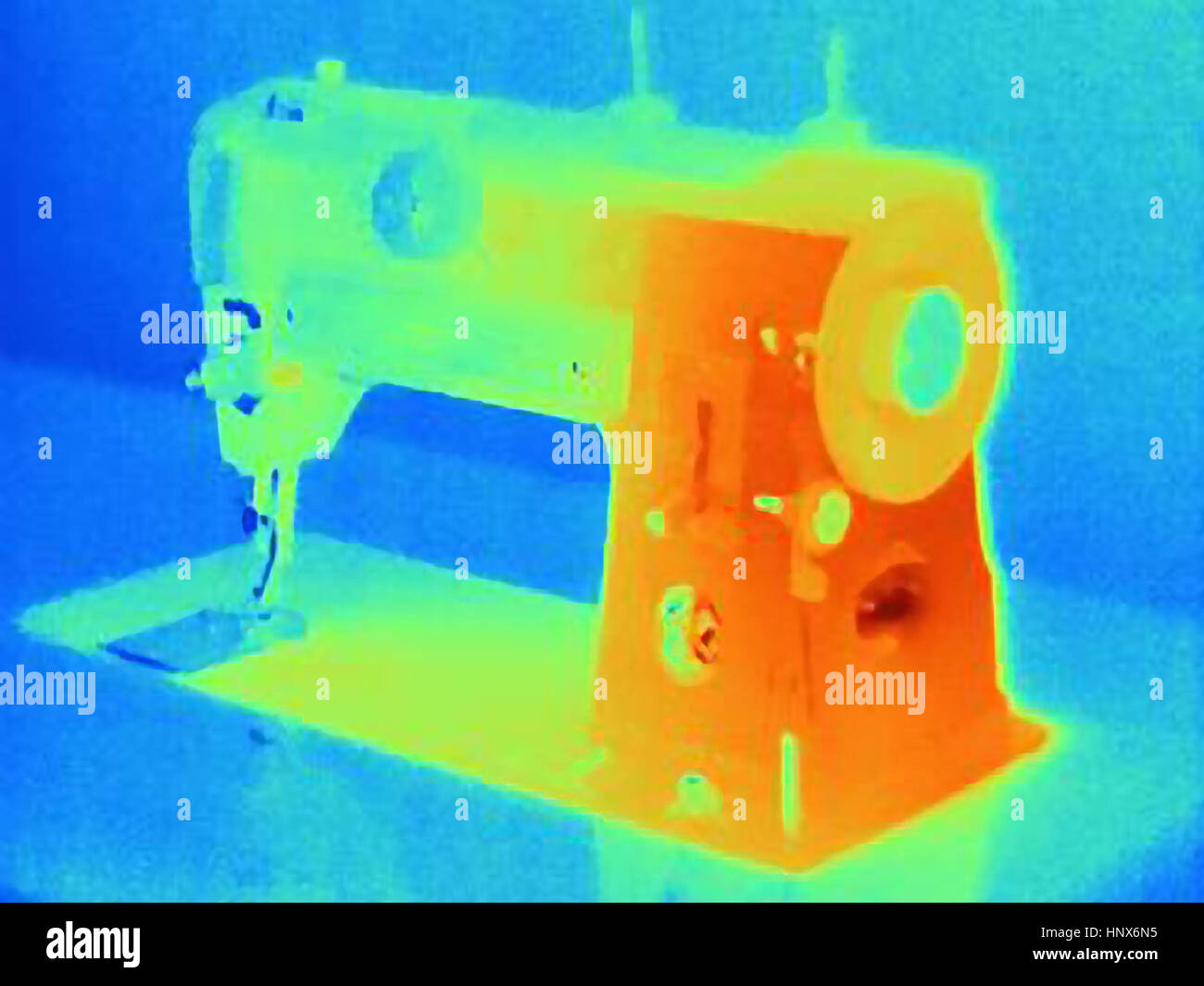 Thermal image of sewing machine Stock Photo - Alamy