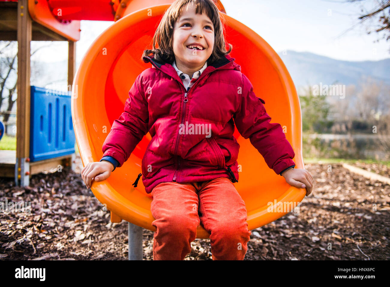 Playground with rides hi-res stock photography and images - Alamy