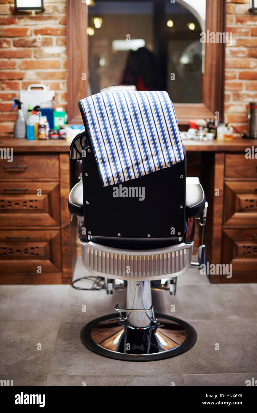 Barbers chair, rear view Stock Photo - Alamy