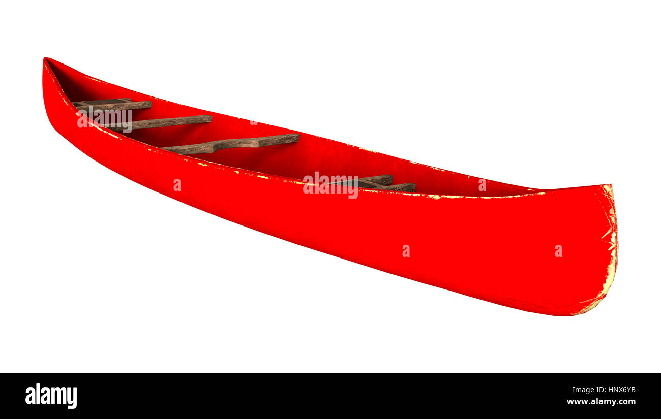 3D rendering of a red canoe isolated on white background Stock Photo ...