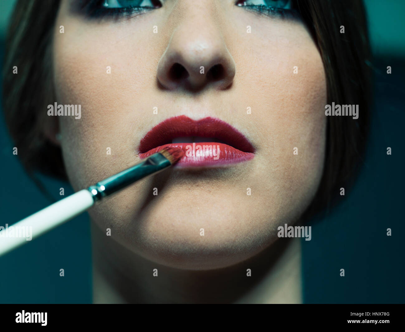 Woman beauty red lipstick hi-res stock photography and images - Alamy