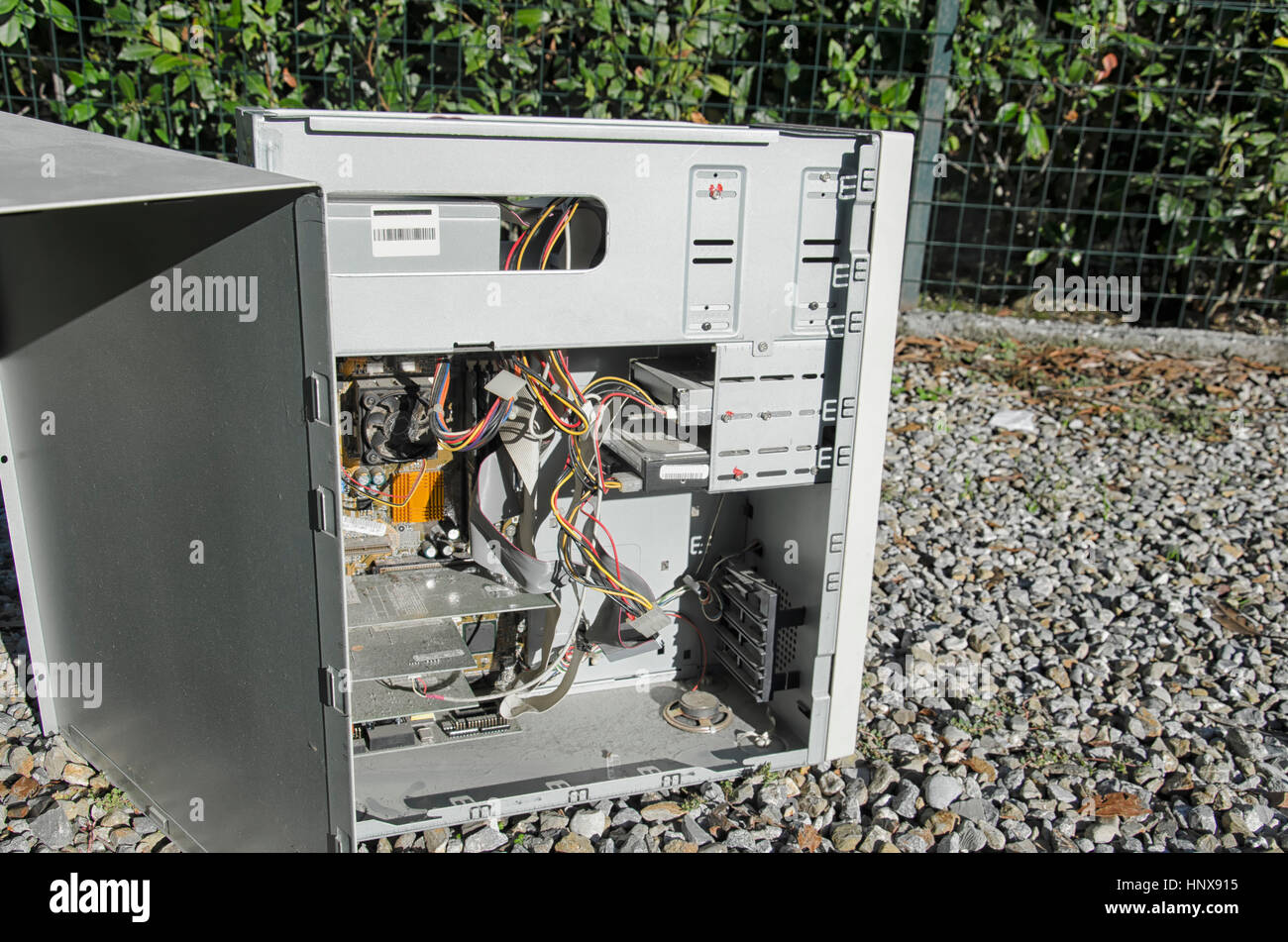 View of open computer case of the 90s Stock Photo - Alamy