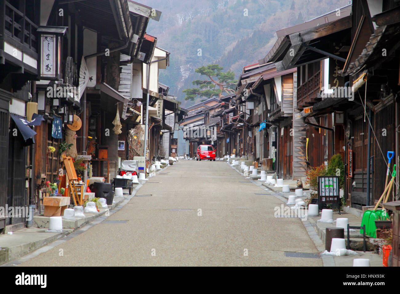 Row of Old Houses at Naraijuku Historical Post Town in Nagano Japan ...