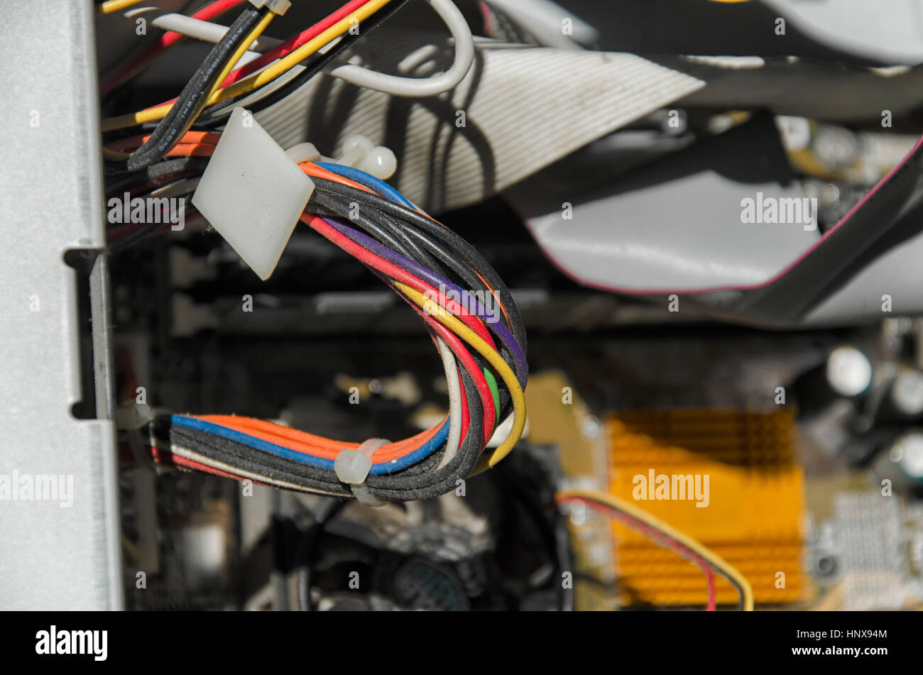 View of connectors of an old computer Stock Photo - Alamy
