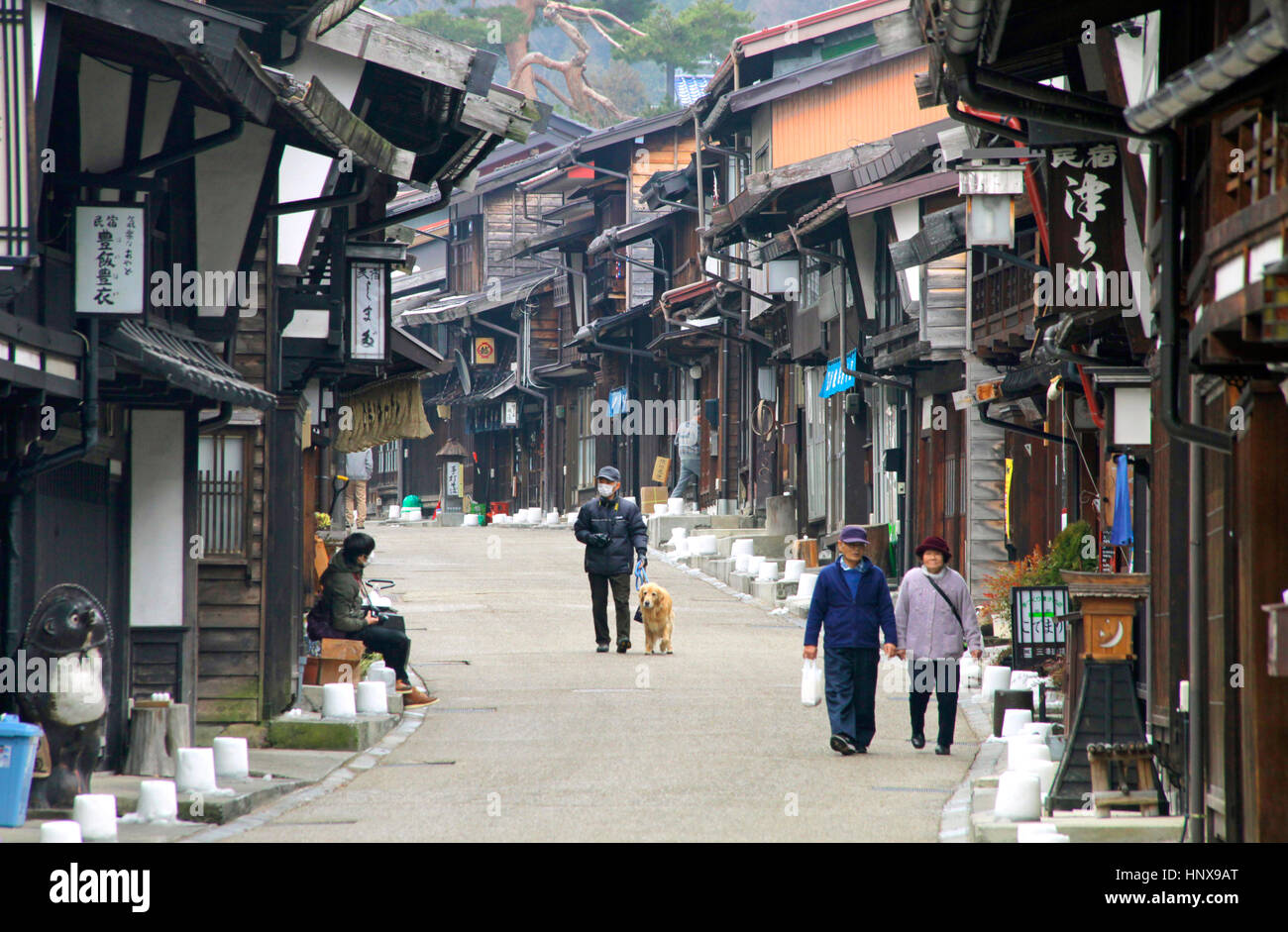 Row of Old Houses at Naraijuku Historical Post Town in Nagano Japan ...