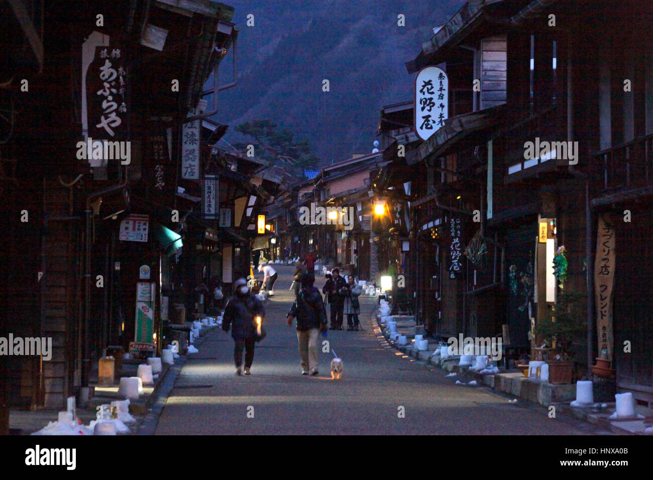 Row of Old Houses at Naraijuku Historical Post Town in Nagano Japan ...