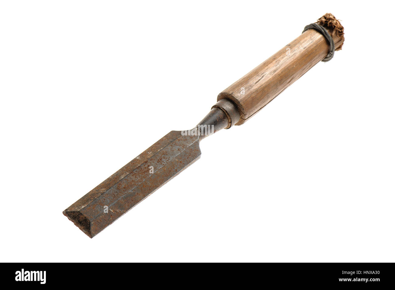 old chisel with wooden handle isolated on white background Stock Photo ...