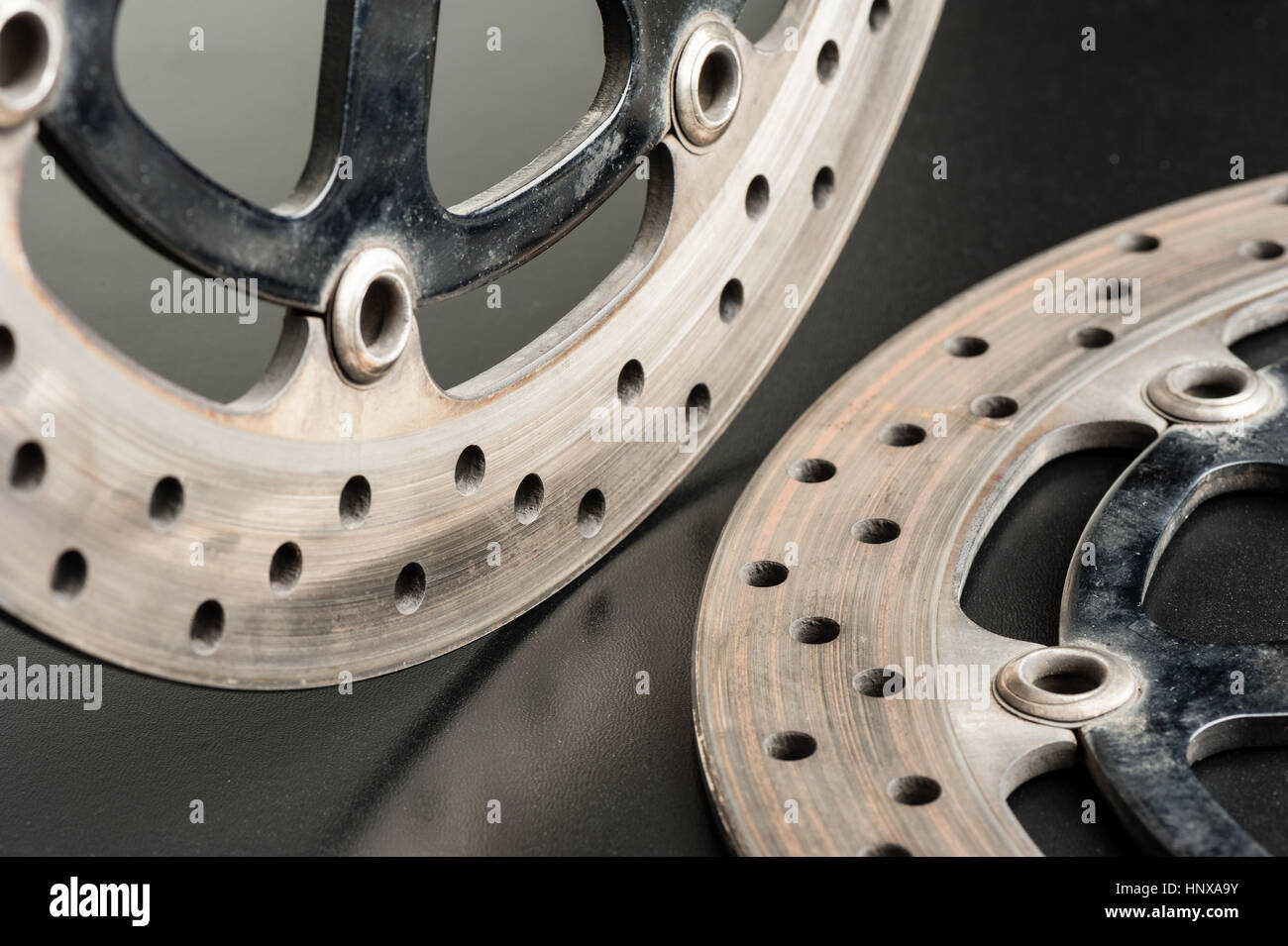 closeup old motorcycle disc break, vehicle parts Stock Photo - Alamy