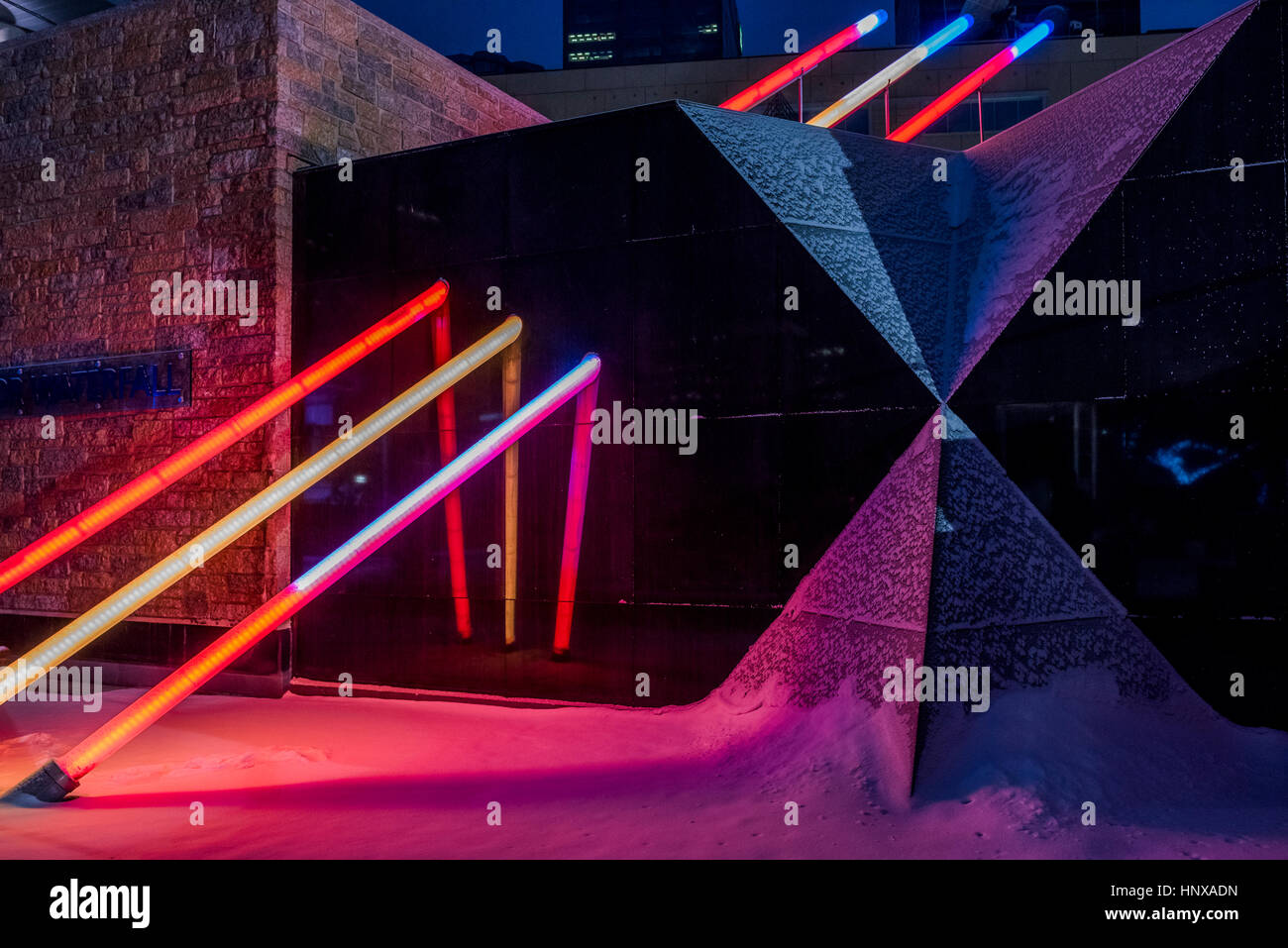 Epcor Waterfall, Winston Churchill Square, Edmonton, Alberta, Canada ...