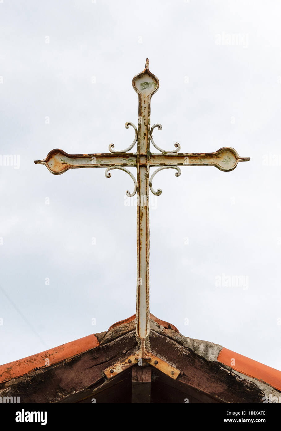 Rusted iron cross. Rustic rusted cross on top of a church Stock Photo ...