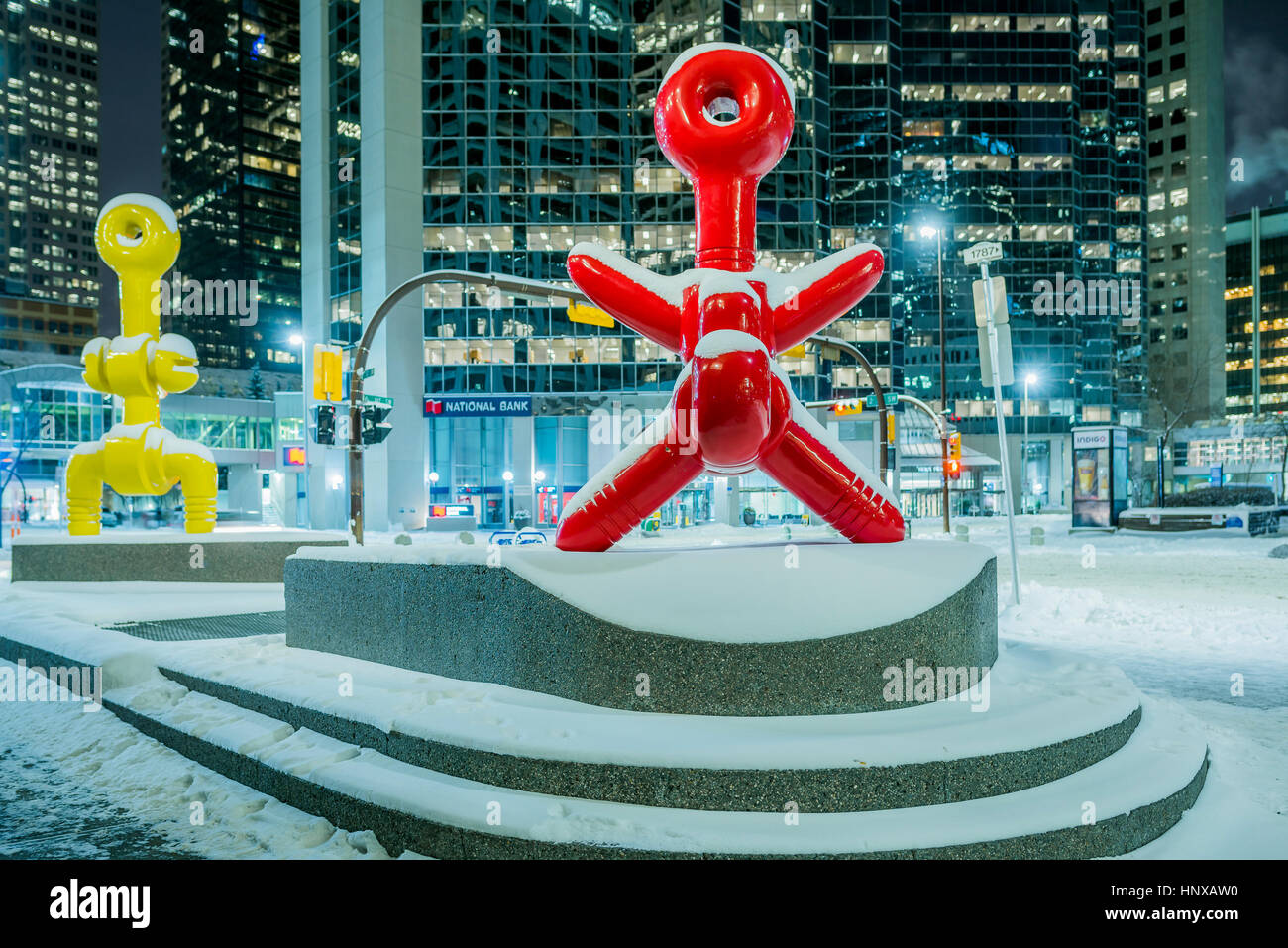 Quirky Sadko and Kabuki sculptures by Sorel Etrog, Bow Valley Square ...