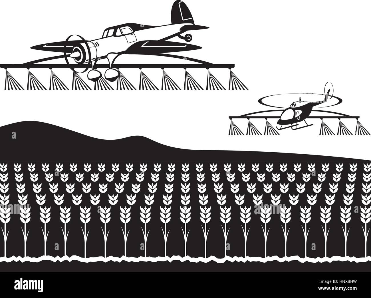 Agriculture aircraft spray Stock Vector Images - Alamy