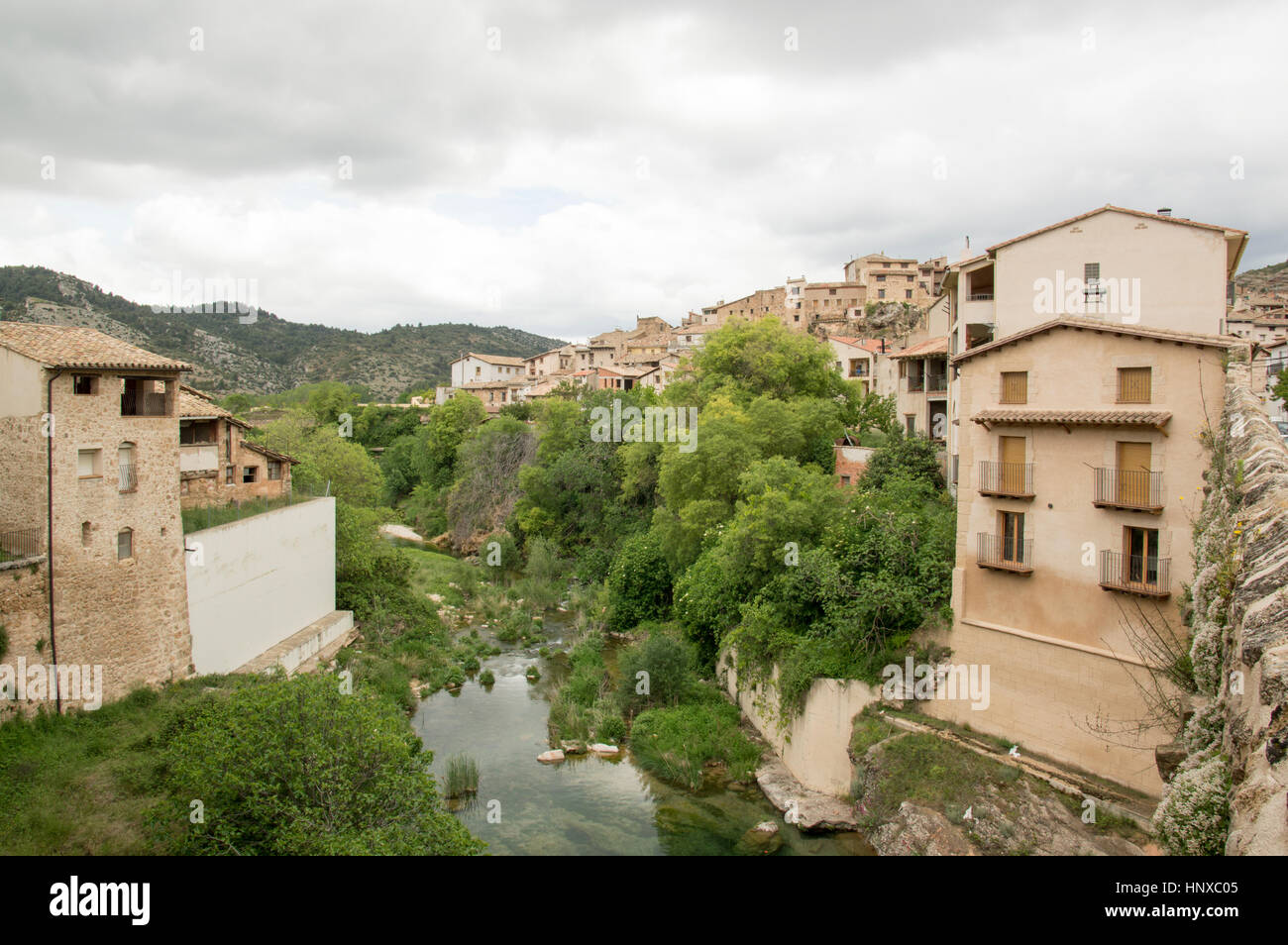 The river and Beceite Stock Photo - Alamy
