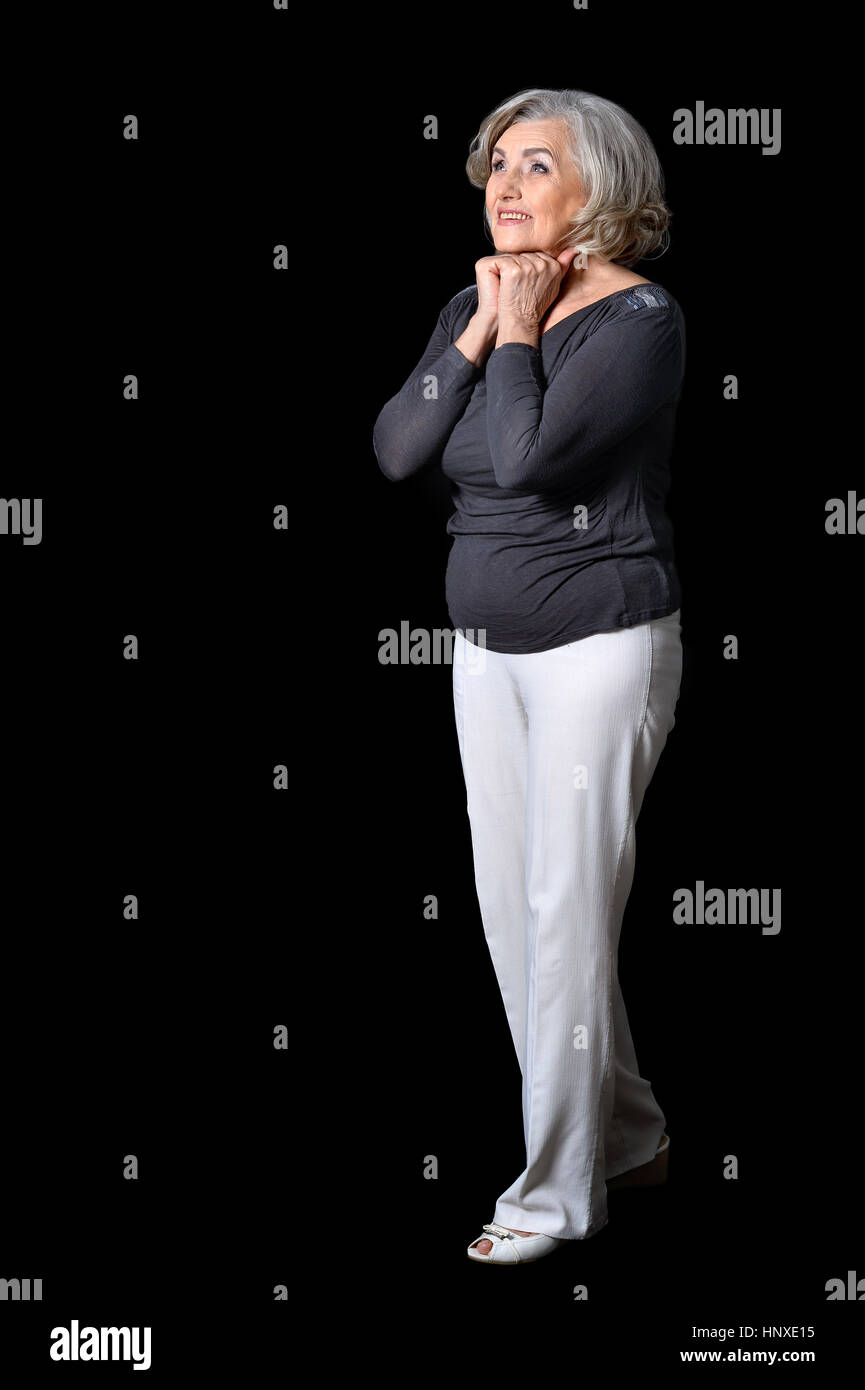 full height portrait of mature woman Stock Photo - Alamy