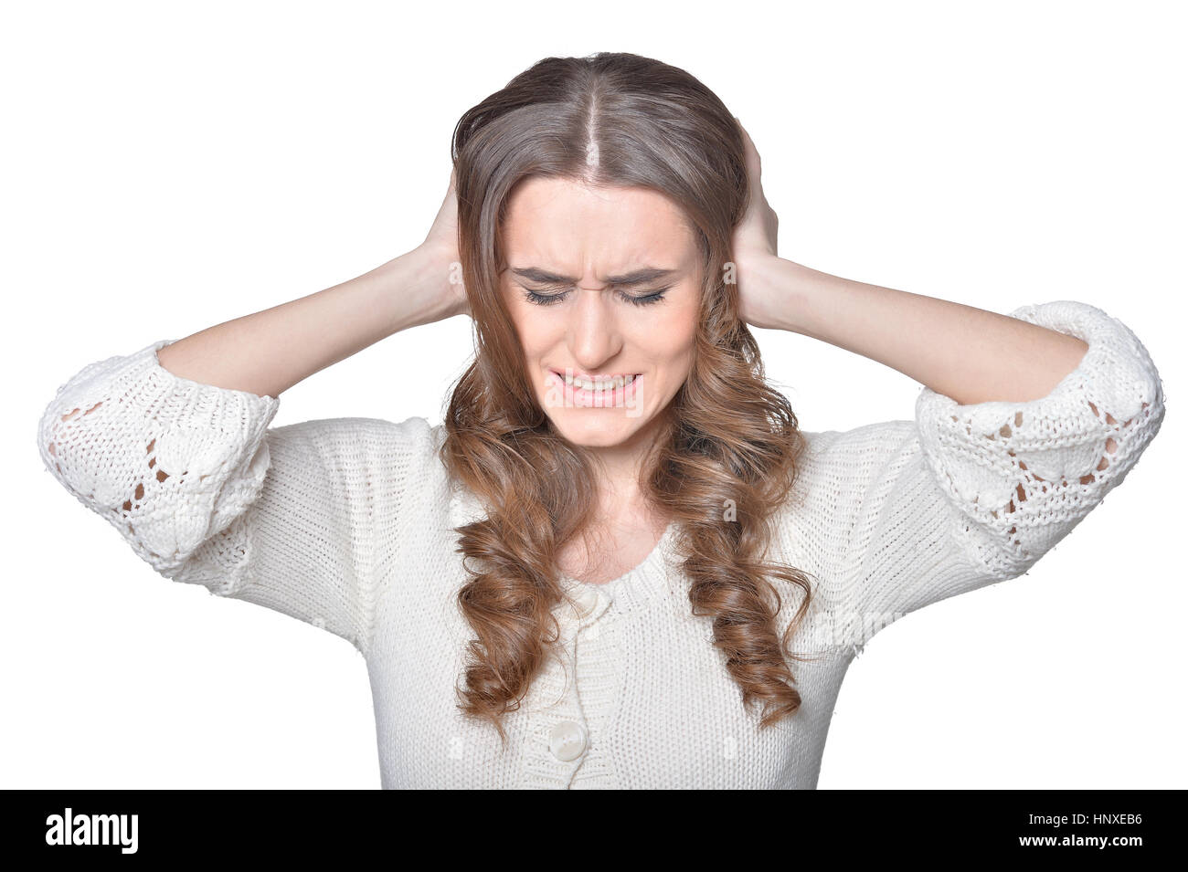 stressed young woman Stock Photo - Alamy