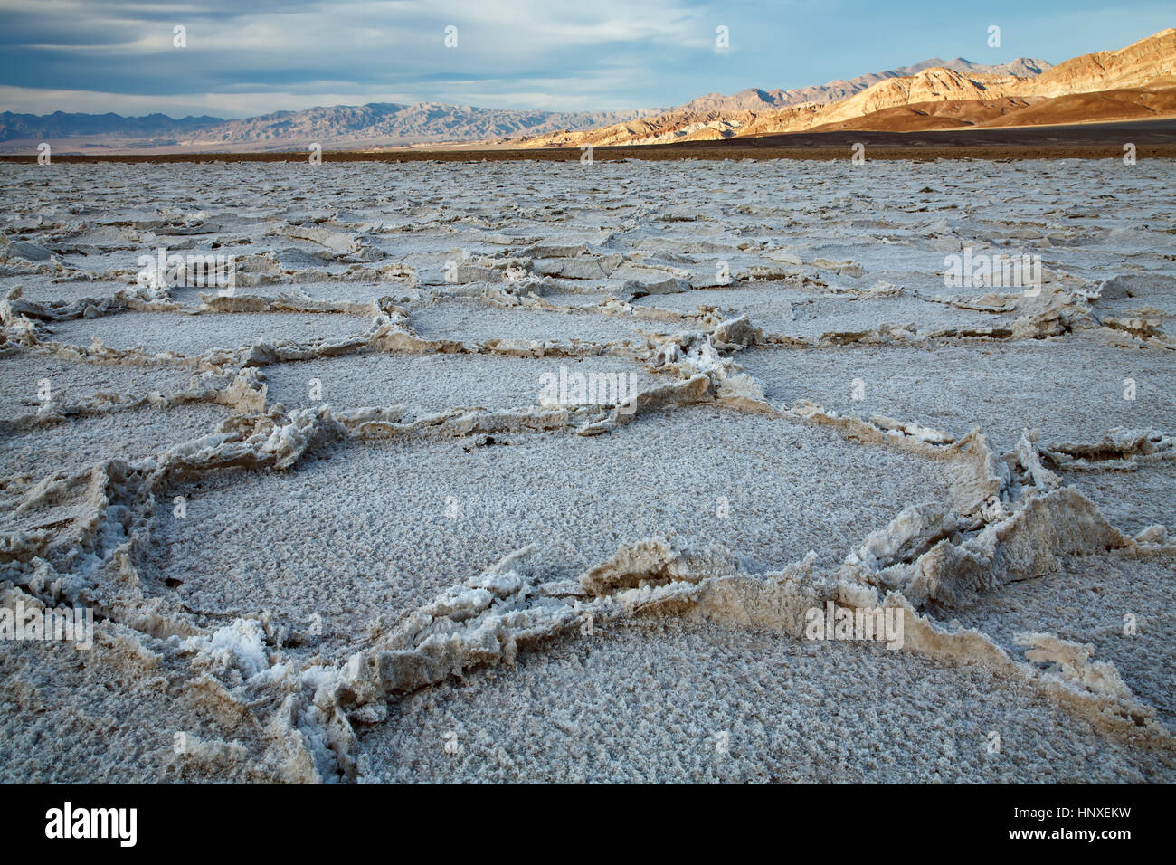 Cracked salt pans, Badwater Basin, Death Valley National Park ...