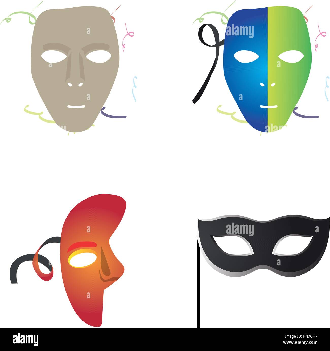 Traditional venetian masks Stock Vector Images - Alamy
