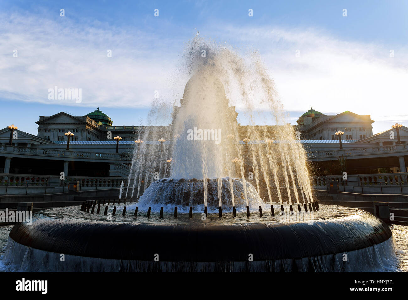 Water fountain at rear of the Pennsylvania State Capitol building in ...