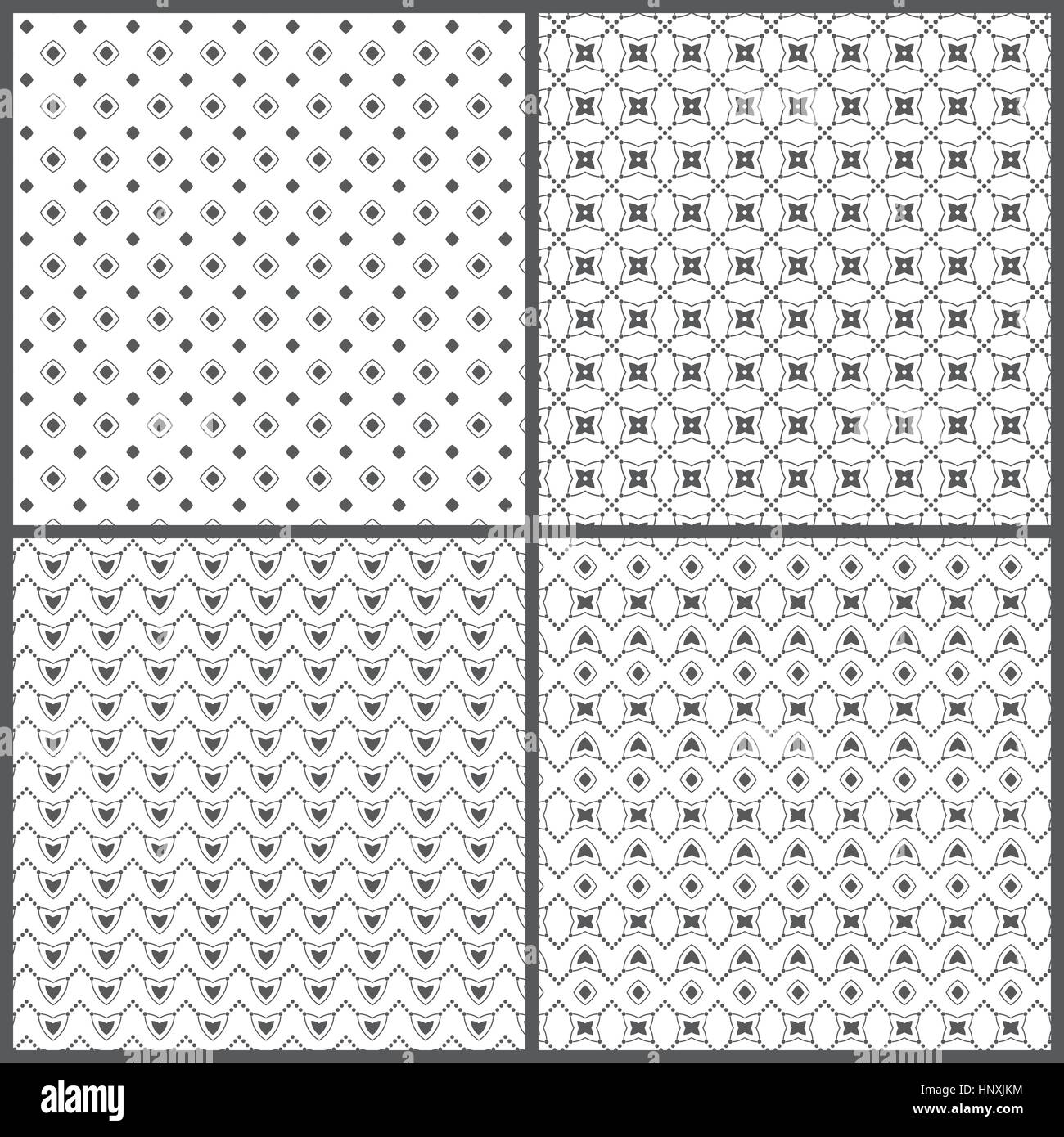 Seamless pattern. Collection of four simple classical textures ...