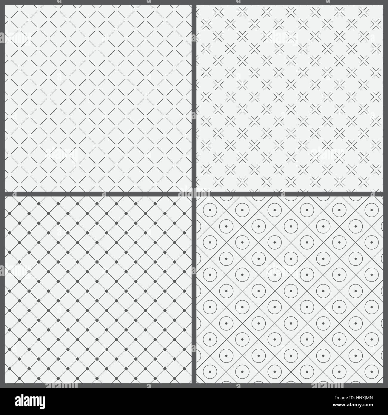 Seamless pattern. Collection of four simple linear textures. Repeating ...