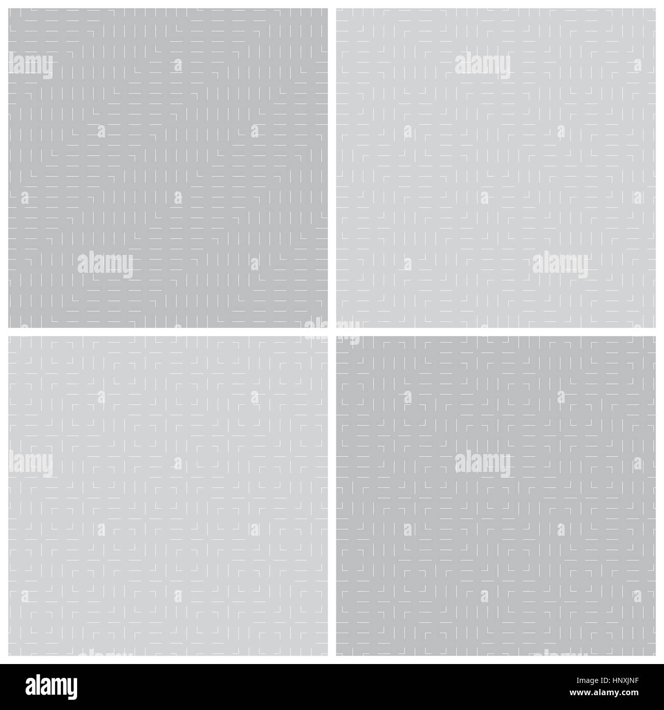 Seamless pattern. Collection of four simple linear textures. Dashed ...
