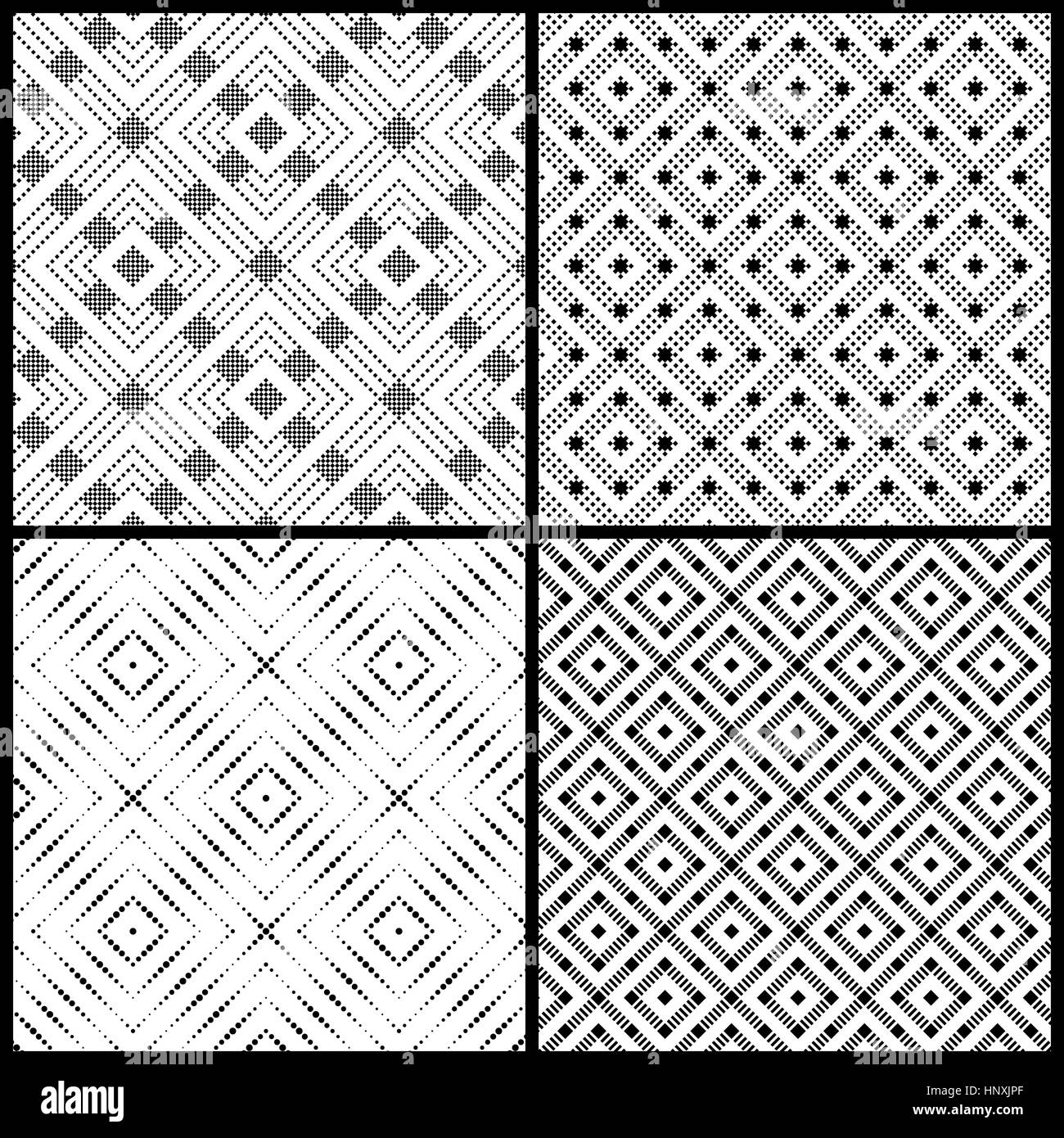 Seamless pattern. Collection of four simple classic textures with small ...