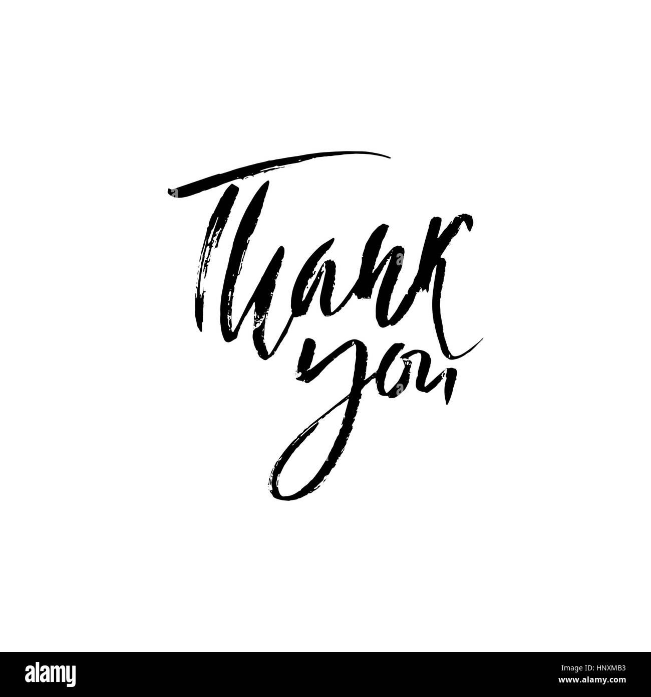 Thank You handwritten inscription. Hand drawn lettering. Thanks card ...