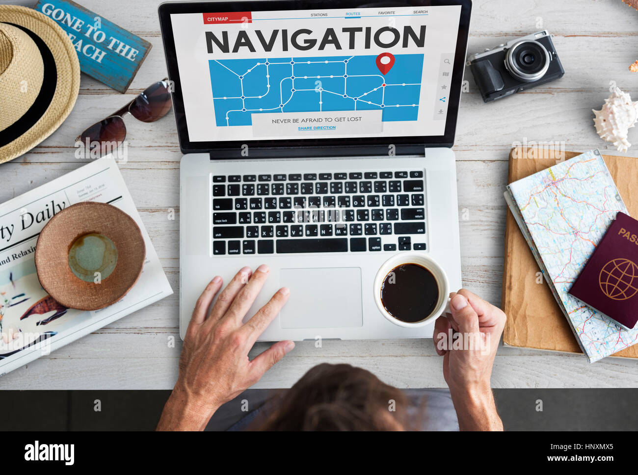 GPS Map Directions Navigation Location Stock Photo - Alamy