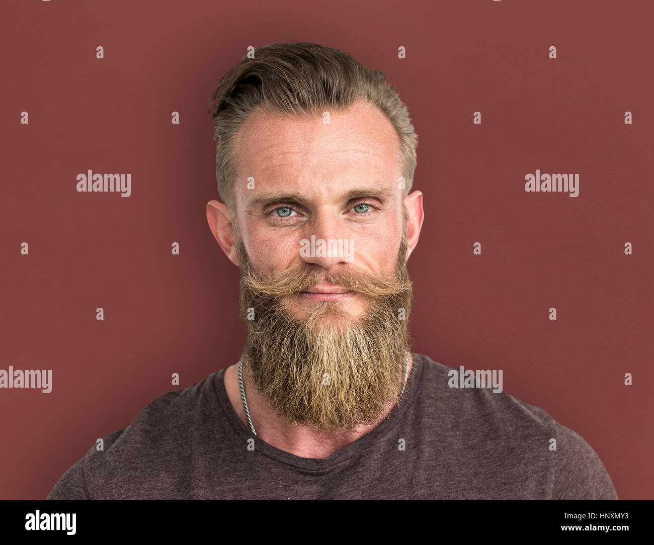 Bearded Hipster Man Smiling Portrait Stock Photo - Alamy