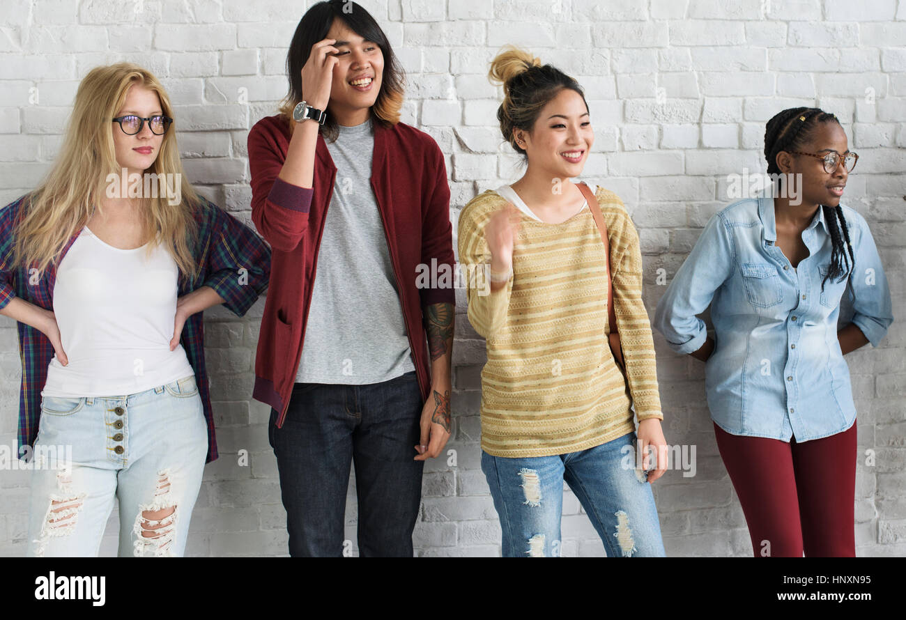 Friends Team Happiness Togetherness Fun Stock Photo - Alamy