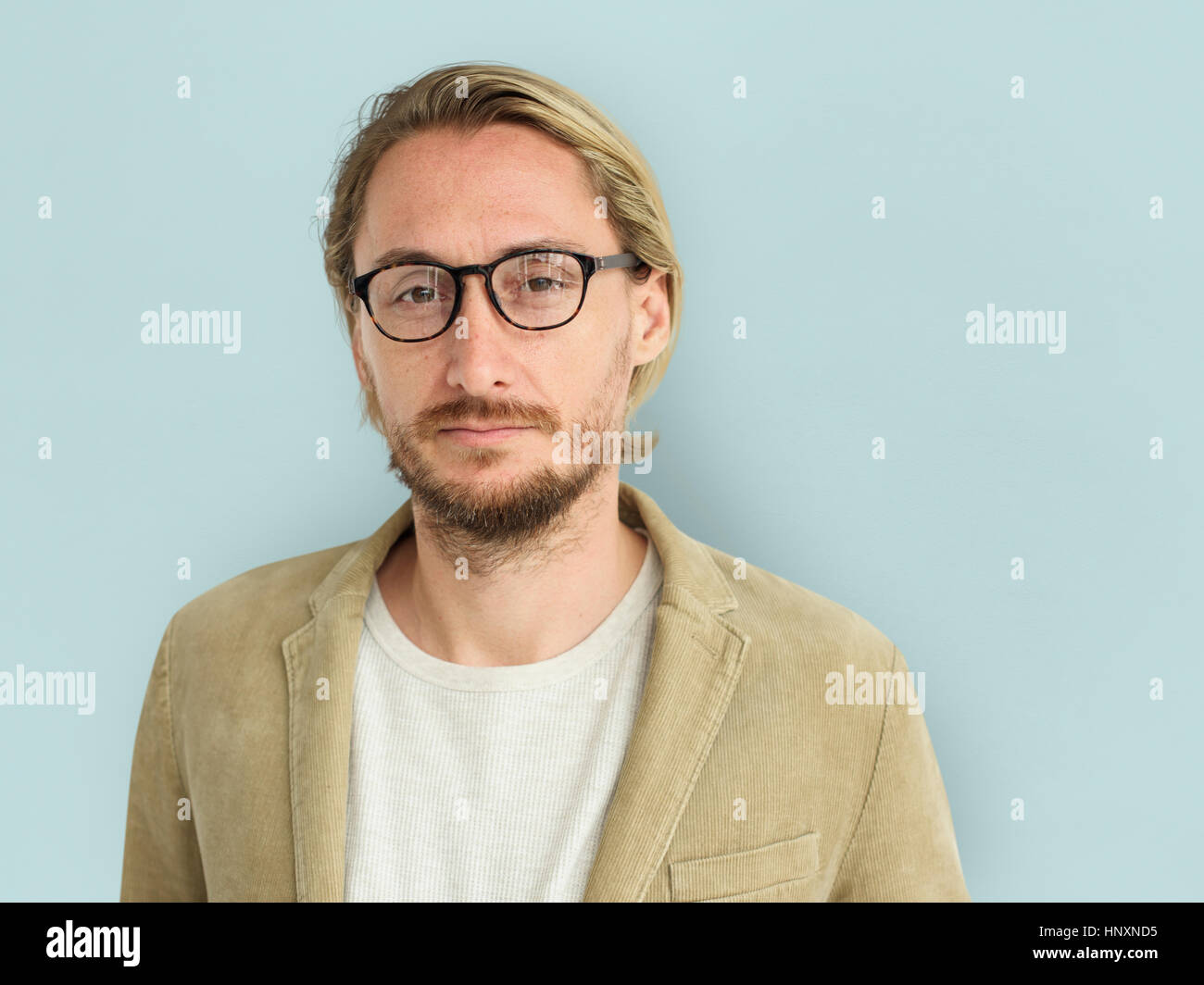 Caucasian Man Serious Focused Portrait Stock Photo - Alamy