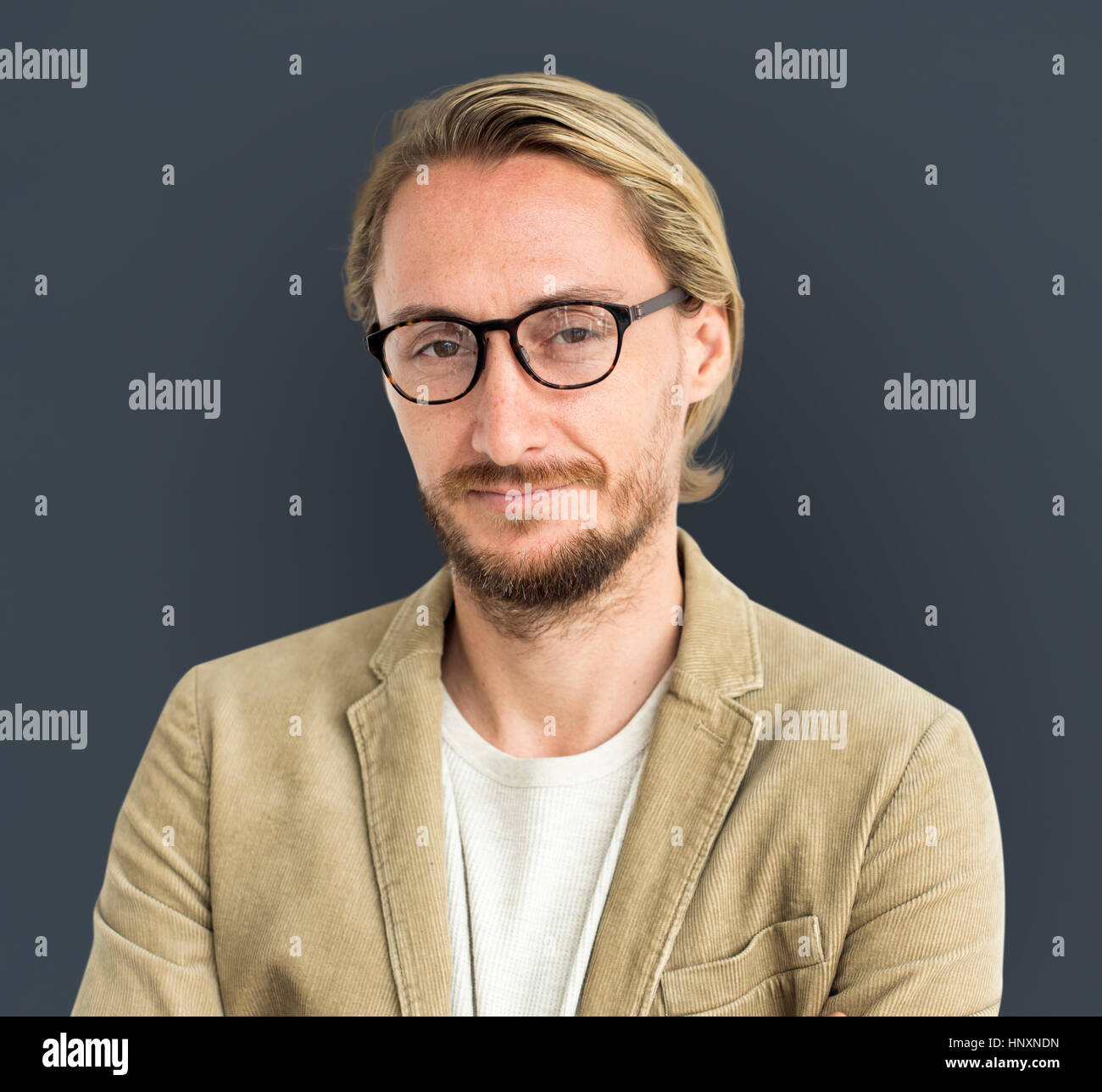 Caucasian Man Serious Focused Portrait Stock Photo - Alamy