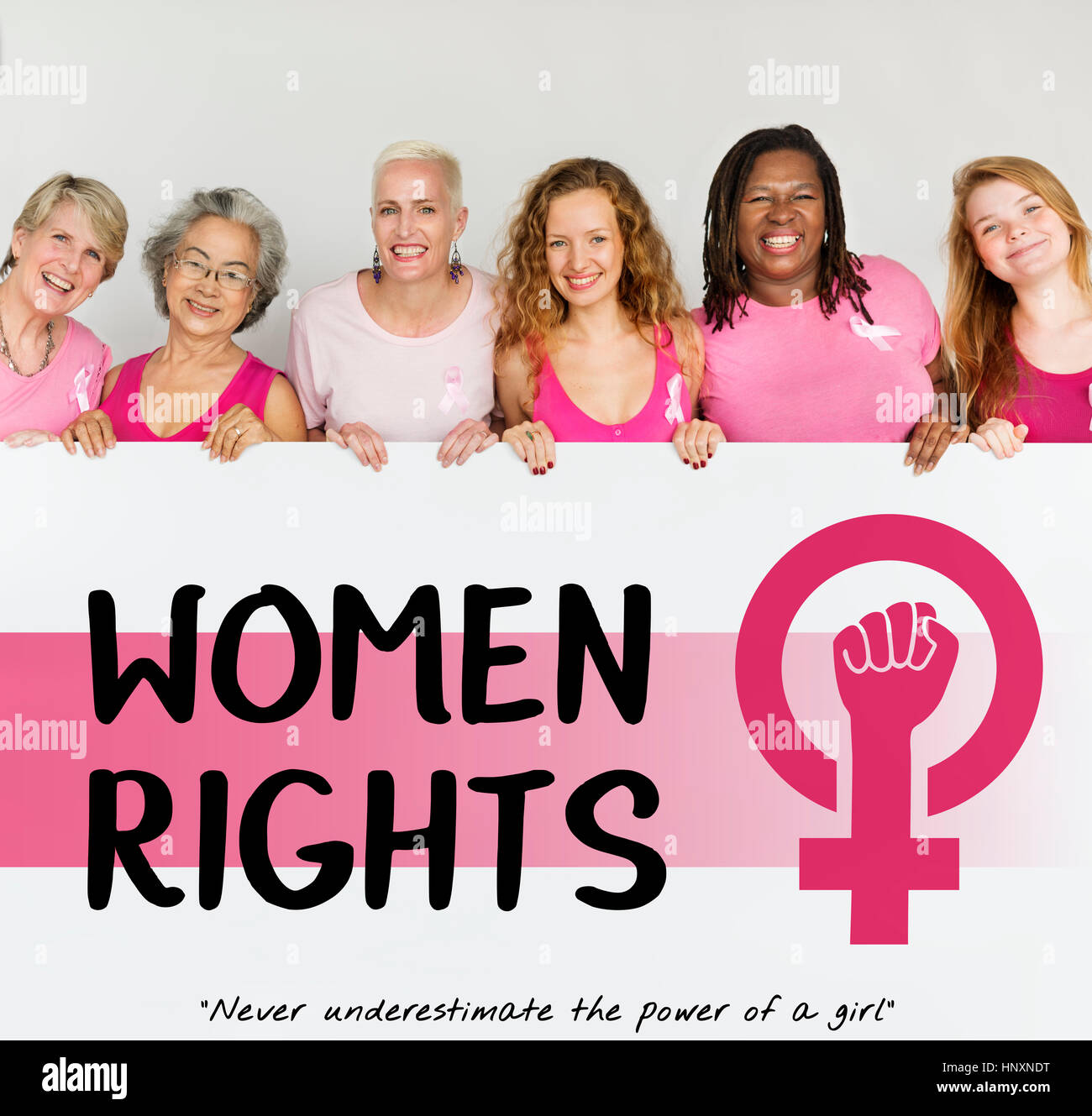 Women Girl Power Feminism Equal Opportunity Concept Stock Photo - Alamy