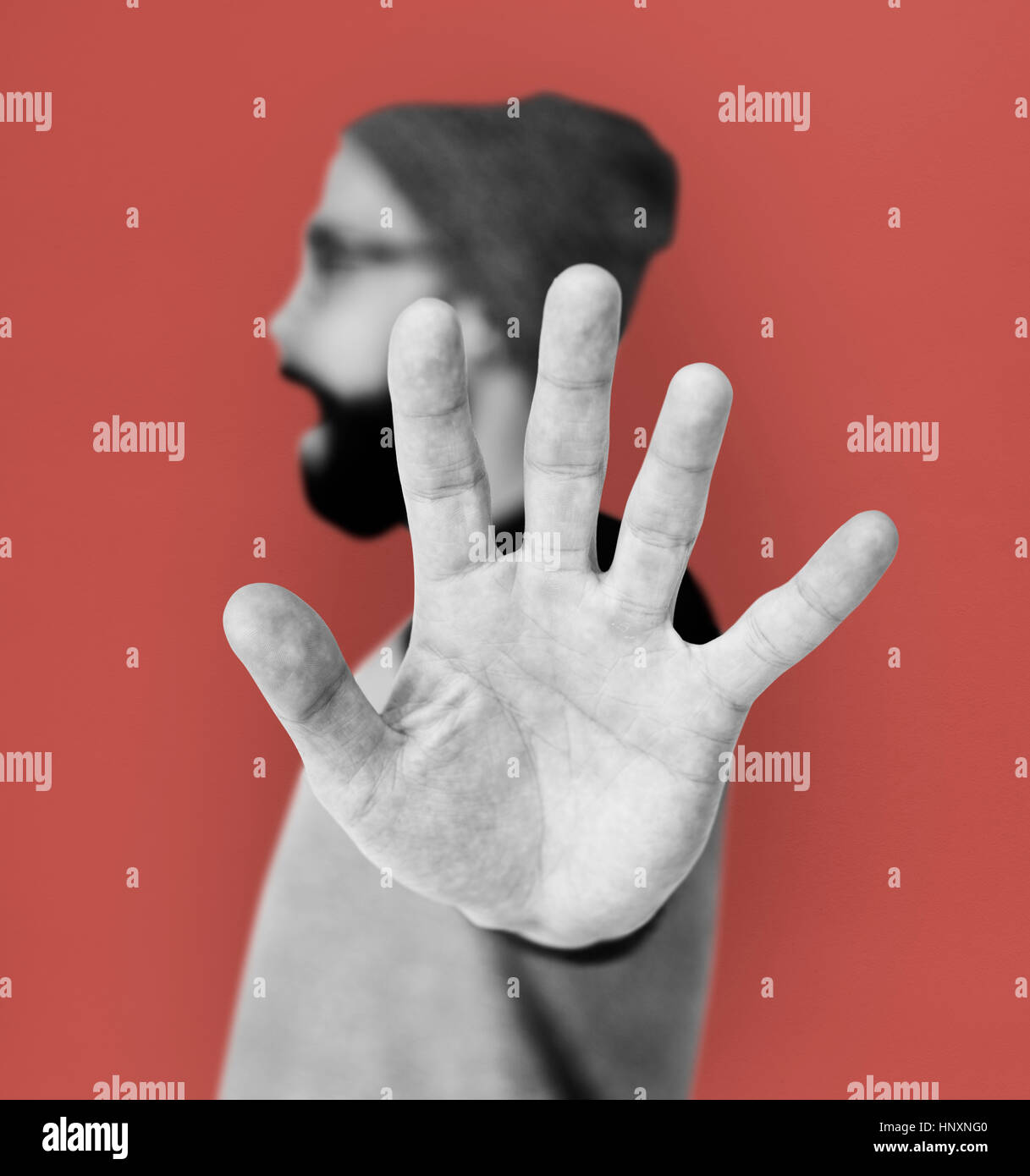 Man stop hand hi-res stock photography and images - Alamy