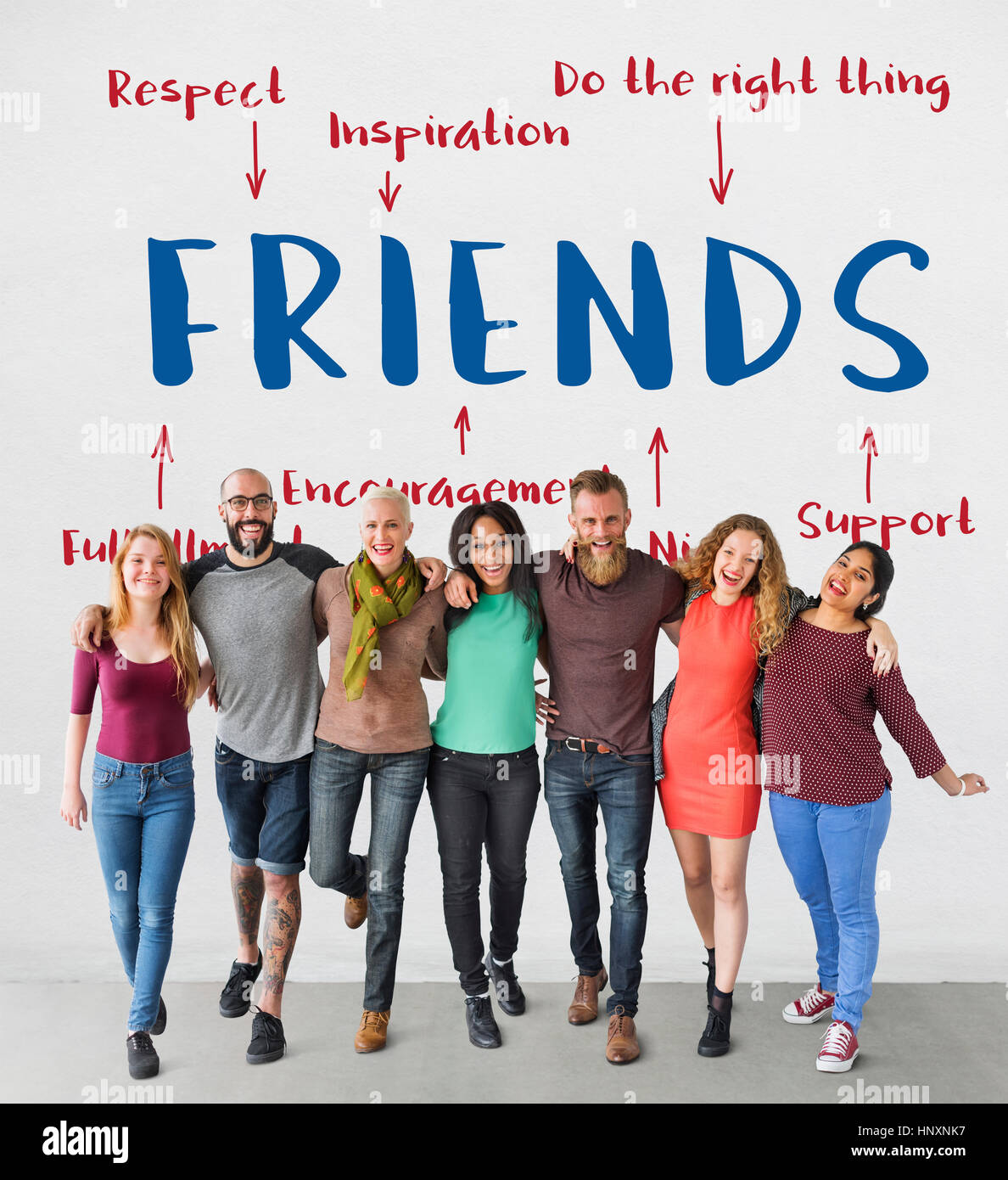 Friends Inspiration Diagram Graphic Concept Stock Photo - Alamy