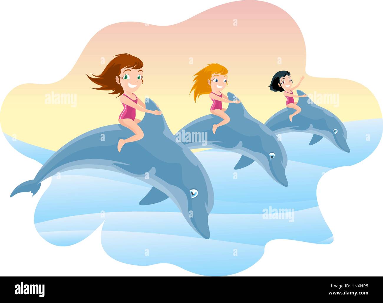 Dolphin swimming back Stock Vector Images - Alamy