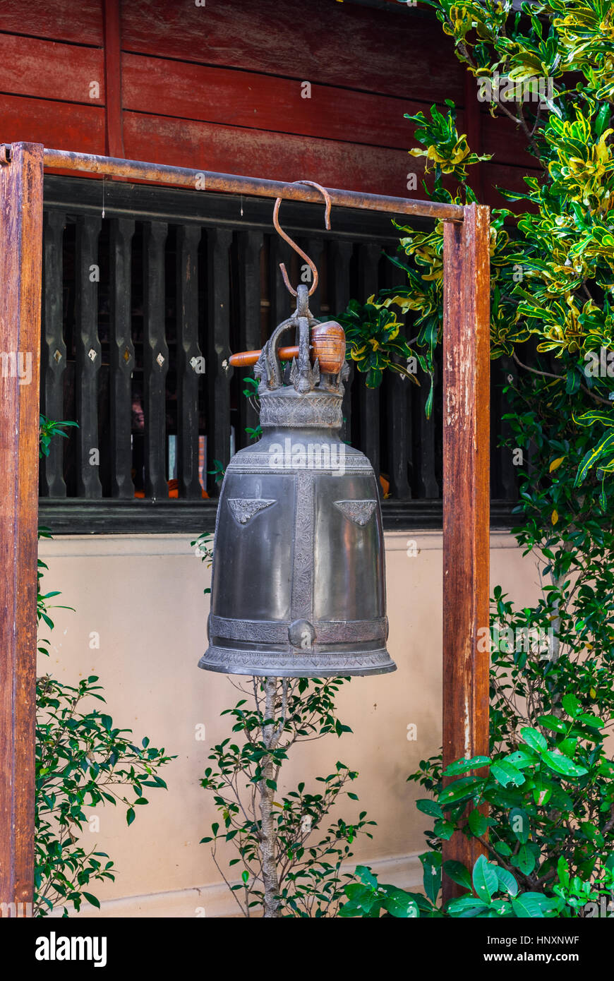 Ancient Metal Bell Hanging in Buddhism Temple Stock Photo - Alamy
