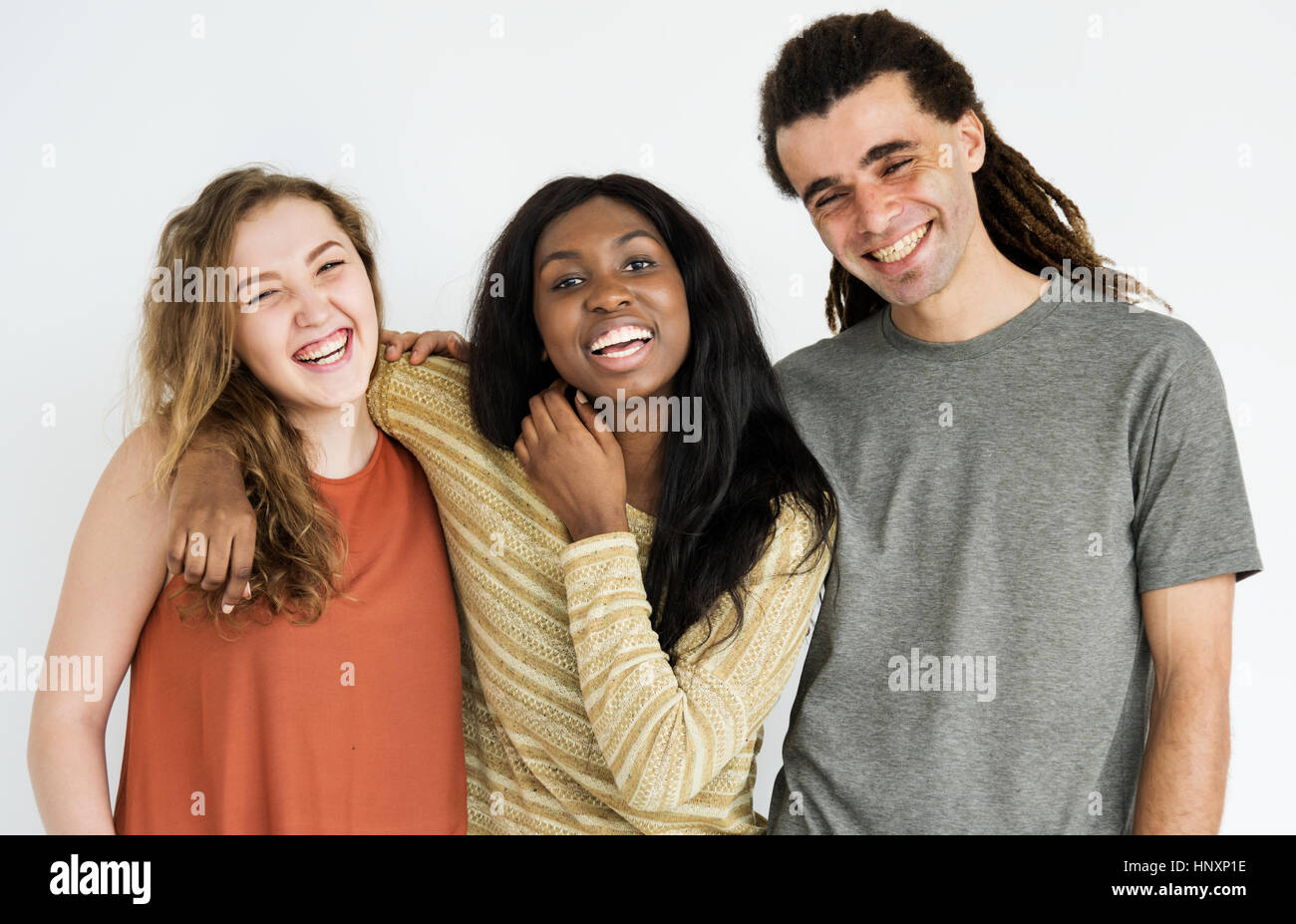 Diverse group of friends having fun Stock Photo - Alamy