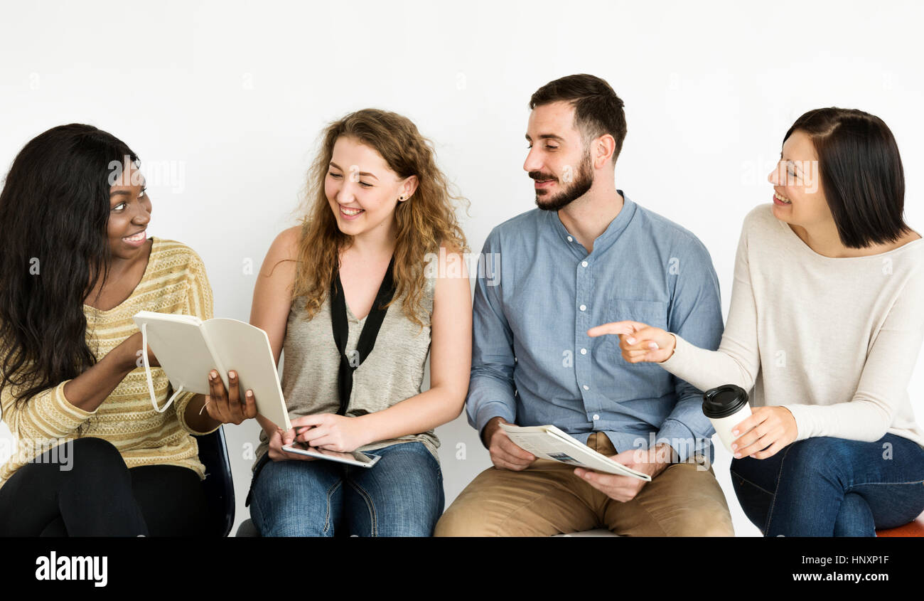 Diverse group of people connection studio shoot Stock Photo - Alamy