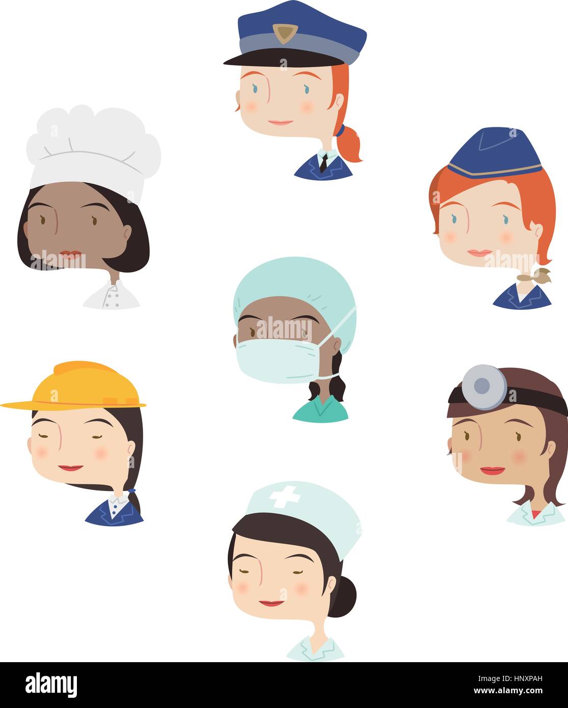 Women professional cartoon avatar collection set 4 Stock Vector Image ...