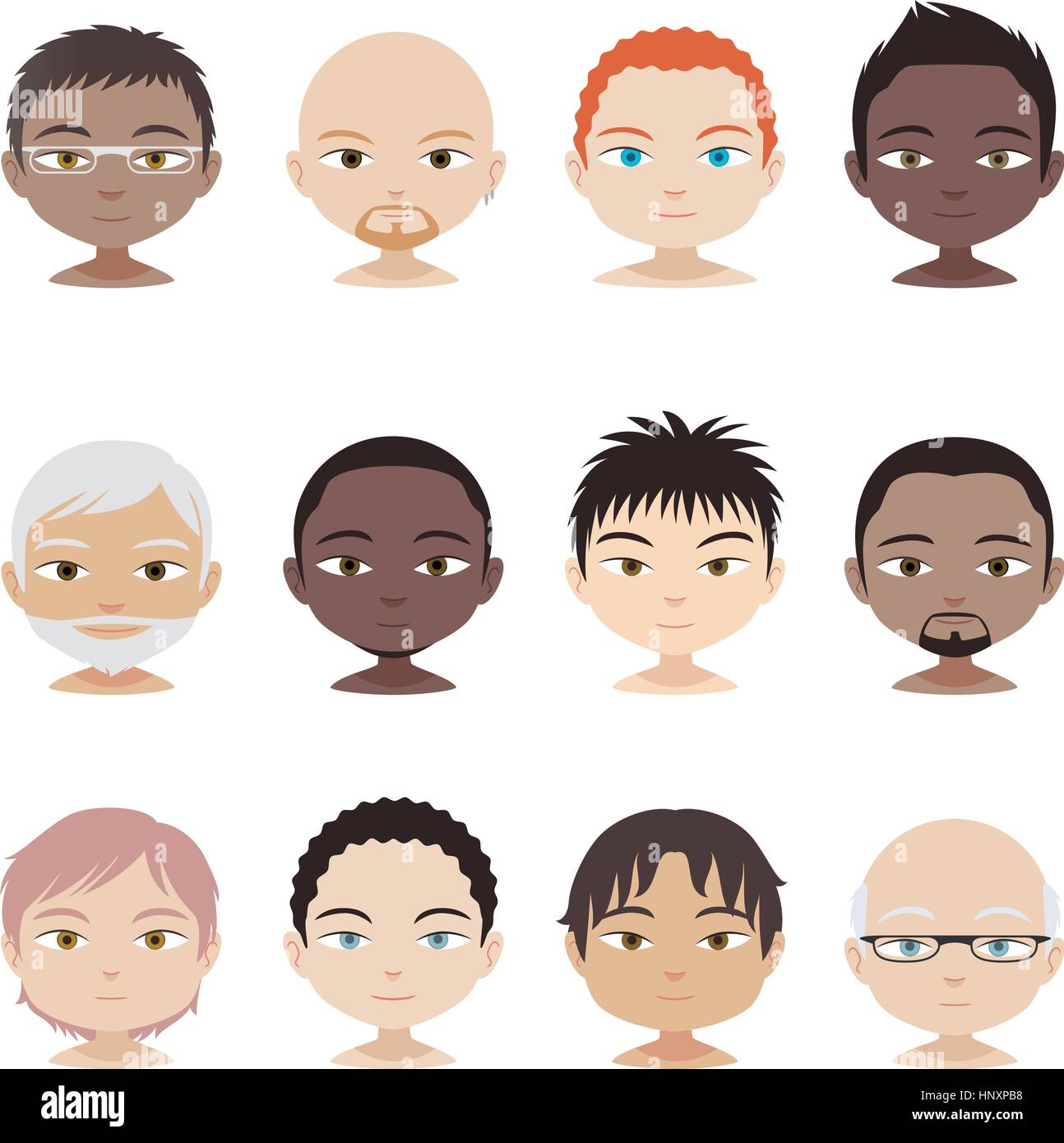 Real faces Stock Vector Images - Alamy