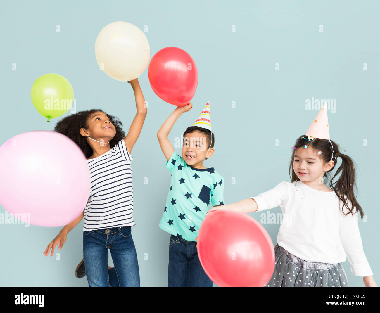 Little Children Party Balloon Concept Stock Photo - Alamy